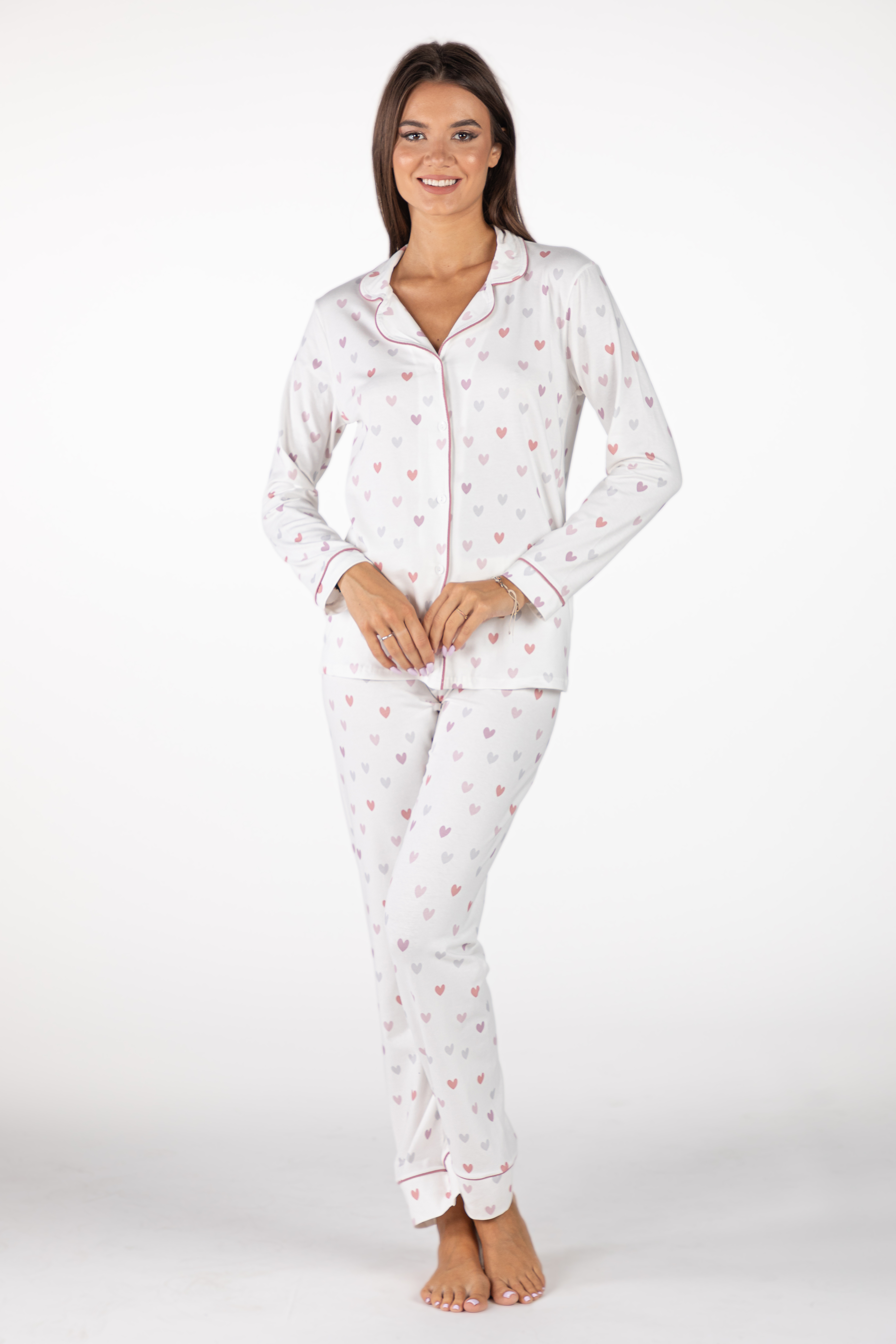 SF женски сет пижами MINI HEARTS ALL | Sara Fashion